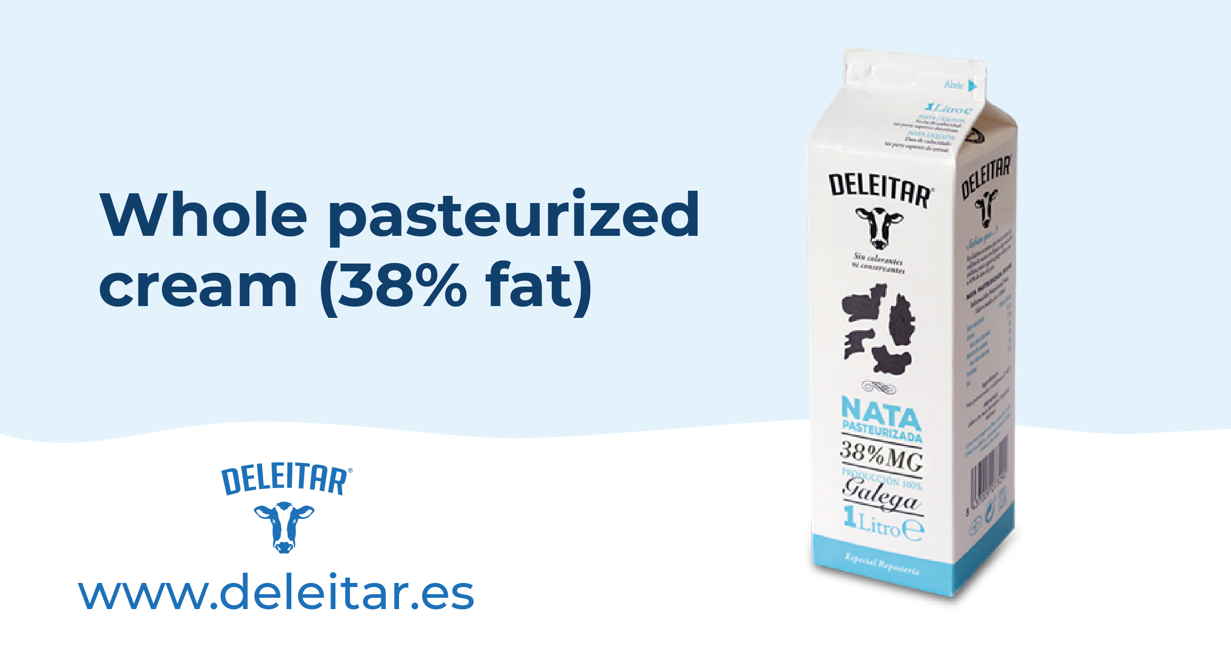 Deleitar | Whole pasteurized cream (38% fat)